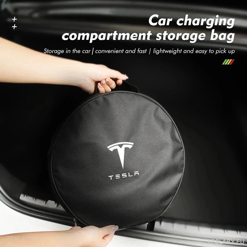 EV Cable Storage Bags Round & Square with Logo - TESLARY TESLARY.IE ...