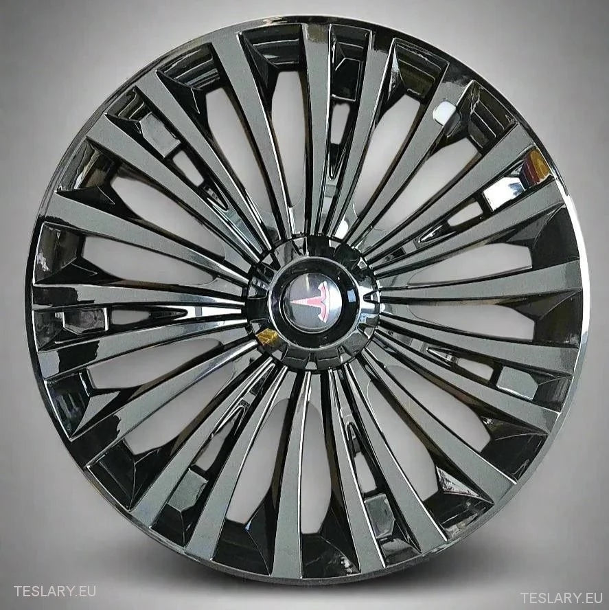 Tesla Model Y 19" Full Coverage Cyclone Wheel Covers - Gloss Black ...
